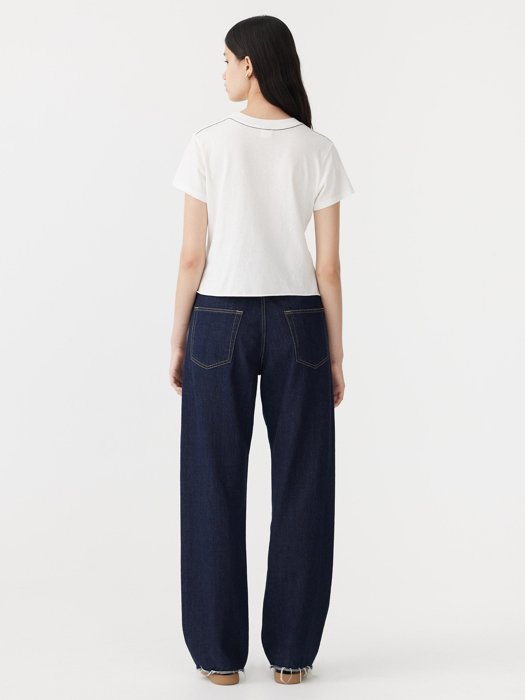 high rise straight leg jean - indigo rinse wash