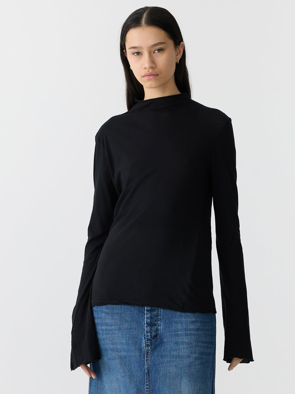 Regular Raised Neck Long Sleeve T-Shirt – BASSIKE